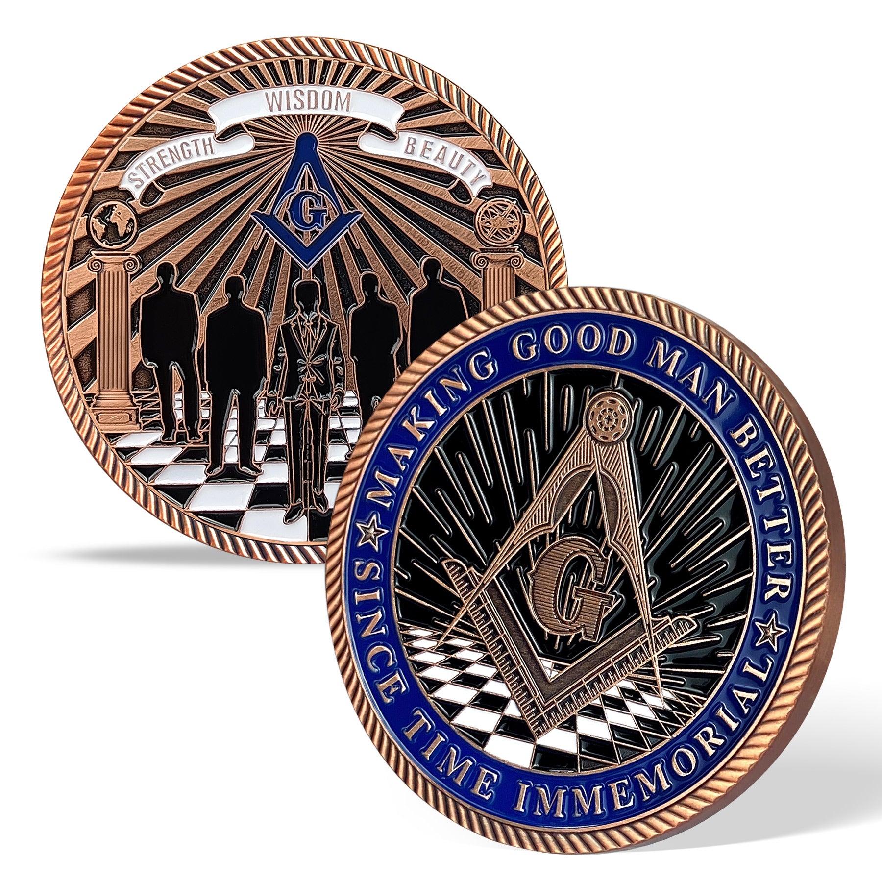 Masonic Making Good Man Better Bronze Plated Freemason Challenge Coin ...
