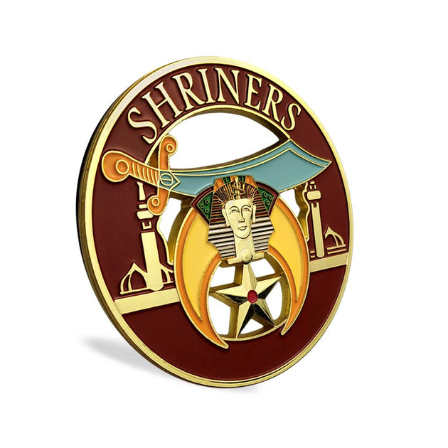 Masonic Shriners Car Emblem Red & Gold Metal Auto Decal – Atsknskgift.com