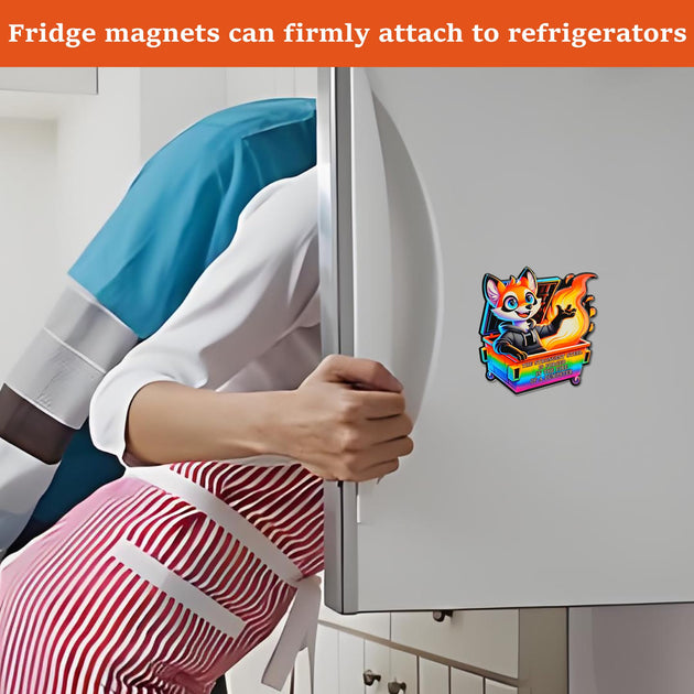 Dumpster Fire Fox Fridge Magnets – Atsknskgift.com