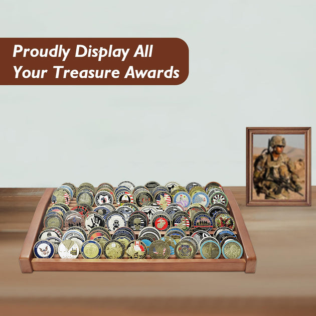 12 Rows Solid Wood Coin Display Stand Holds 90-100 Coins – Atsknskgift.com