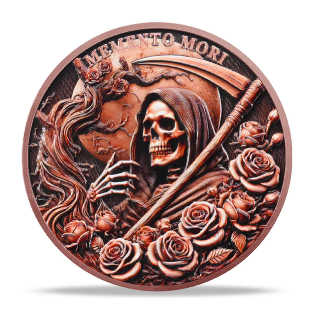 Stoic Reminder Memento Mori Coin Skull Challenge Coins – Atsknskgift.com