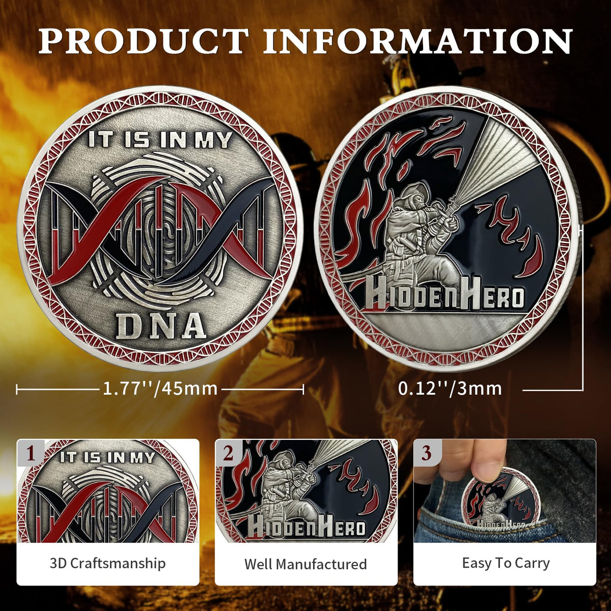 First Responder Hidden Hero Fireman Commemorativer Coins – Atsknskgift.com