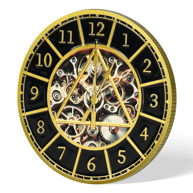 Sobriety Mint Clock & Gear Design 12 Steps AA Recovery Medallion/Chip ...