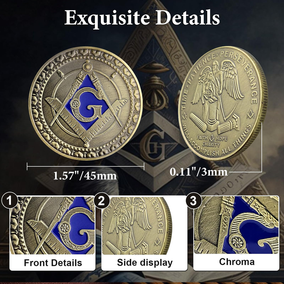 Masonic Square & Compass Freemasons Angel Challenge Coin – Atsknskgift.com