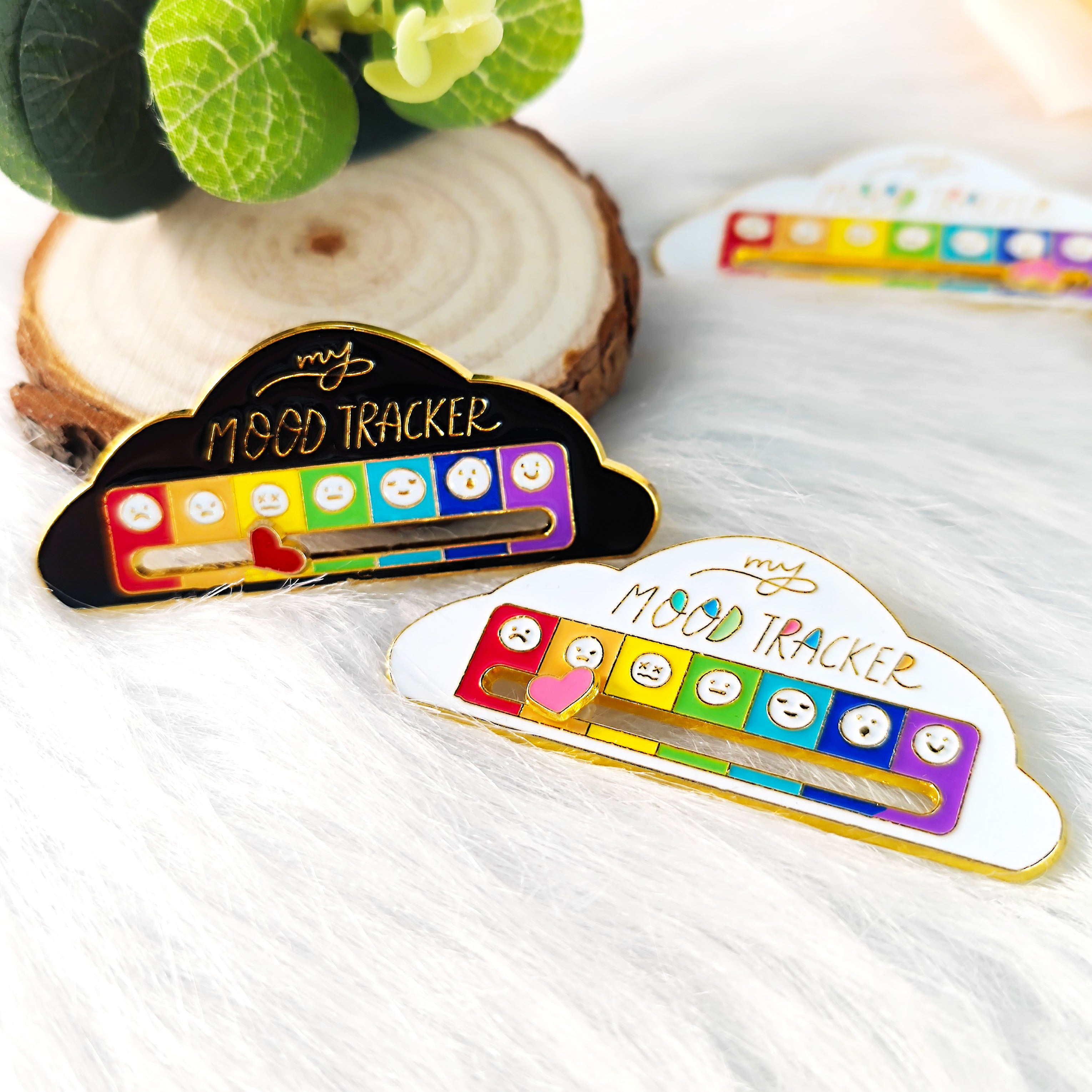 7 Emoji Mood Tracker Enamel Pin Cute Cloud Brooch – Atsknskgift.com