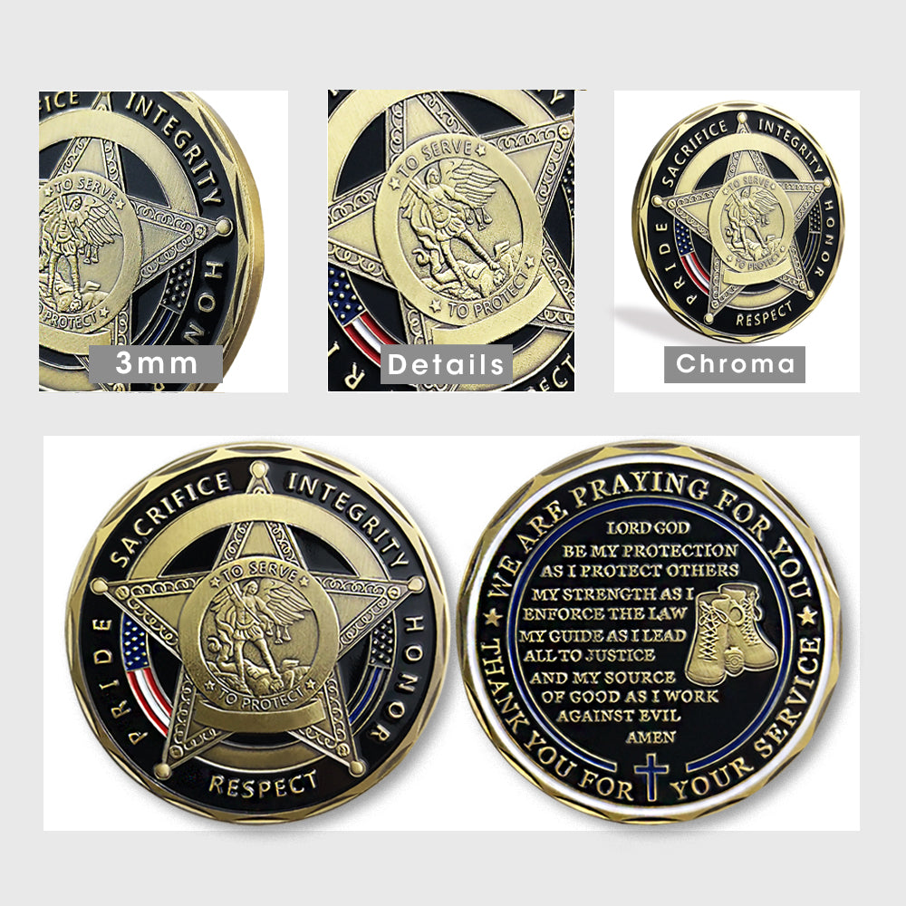 Law Enforcement Challenge Coin Sheriff Five Pointed Star Featured Poli ...