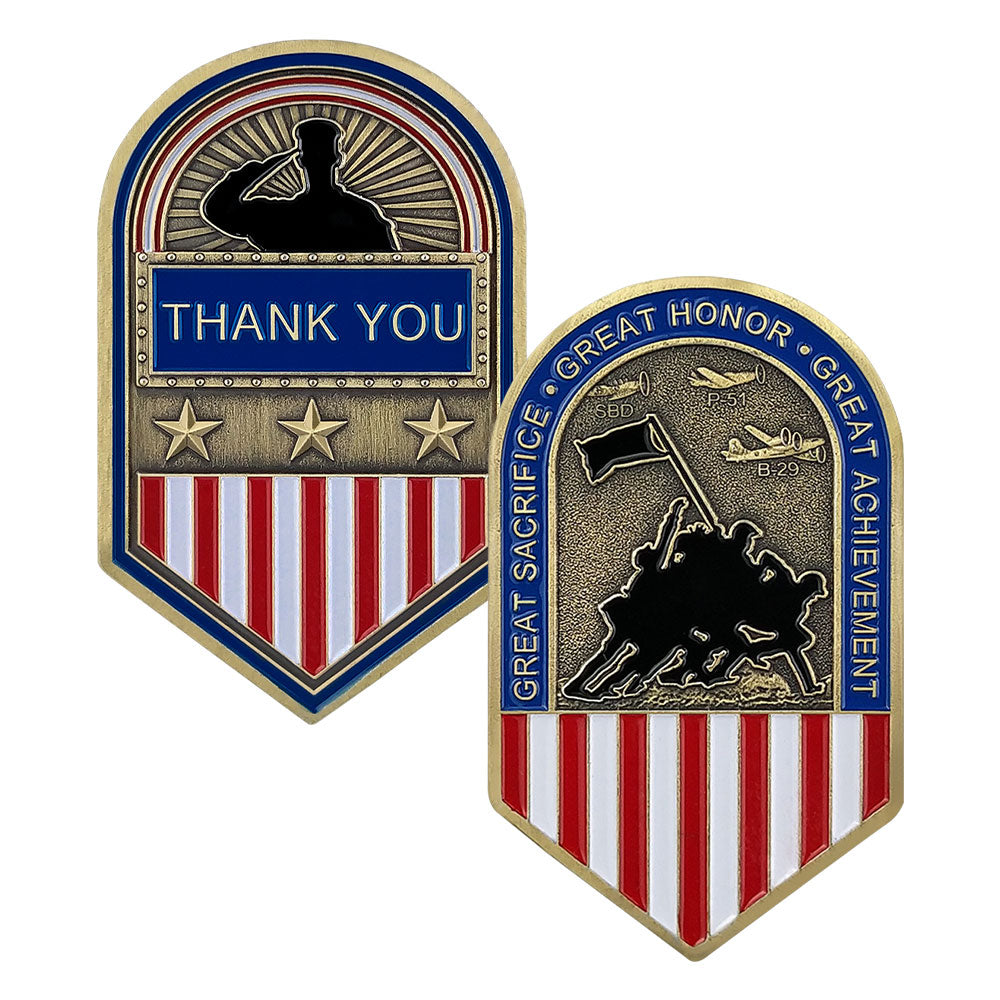 Iwo Jima Veterans Challenge Coin Featured Collectible Chip Thanksgivin ...