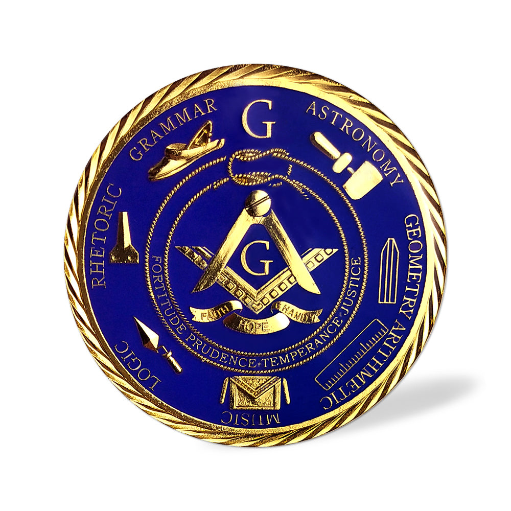 Masonic Brotherhood Symbols Car Emblem Freemason Blue&Gold Auto Decals ...