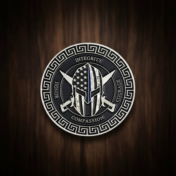 Thin Blue Line Challenge Coin Crusader Warrior Blessd Law Enforcement ...