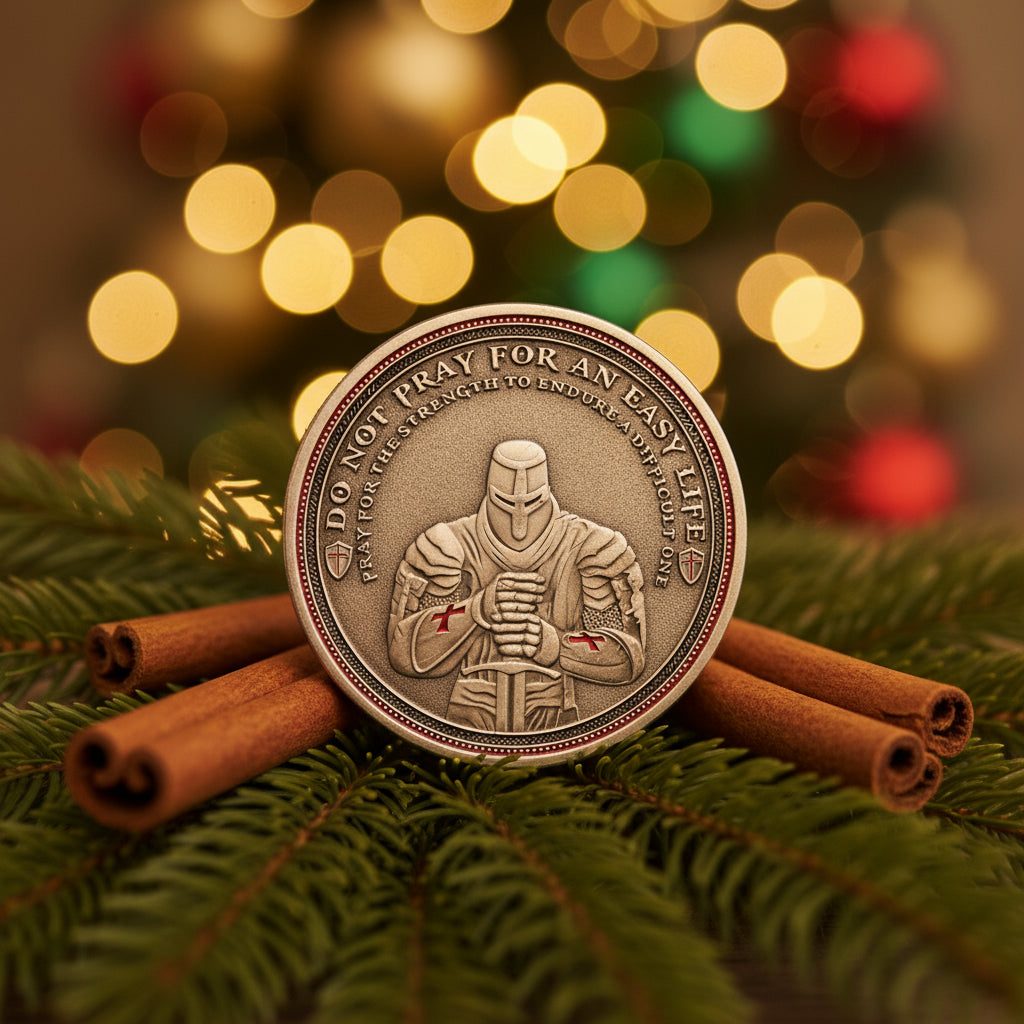 Knights Templar Cross Challenge Coin Crusader Sword and Shield Life Cr ...